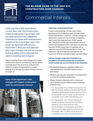 Milrose Guide to the 2022 NYC Code Update: Commercial Interiors